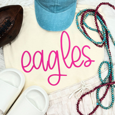 Eagles Pink PUFF Screen Print Heat Transfer