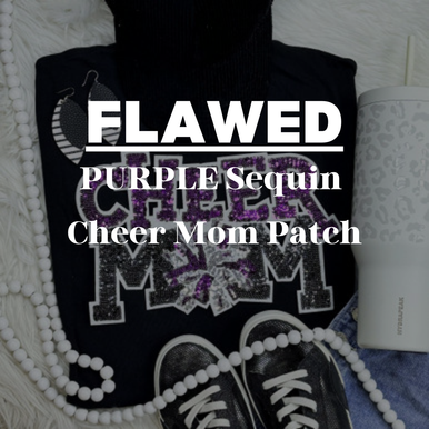FLAWED PURPLE Sequin Cheer Mom Patch *READ DESCRIPTION*