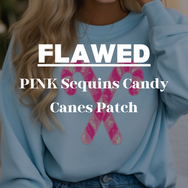 FLAWED PINK Sequins Candy Canes Patch *READ DESCRIPTION*