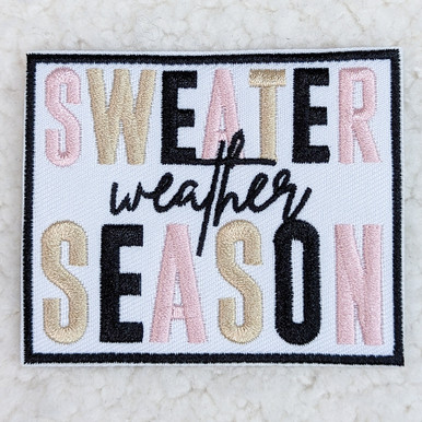 Sweater Weather Season Embroidered Hat Patch | Trendy Transfers