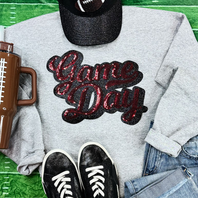 Sequins Maroon Game Day Patch