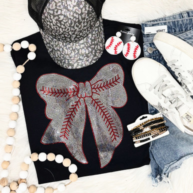 Spangled Baseball Bow Transfer | Team Spirit Screen Print | Trendy ...