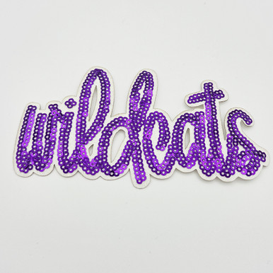 Wildcats Purple Sequin HAT/POCKET Patch