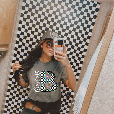 Pop Star Checker Mascot DTF Heat Transfer