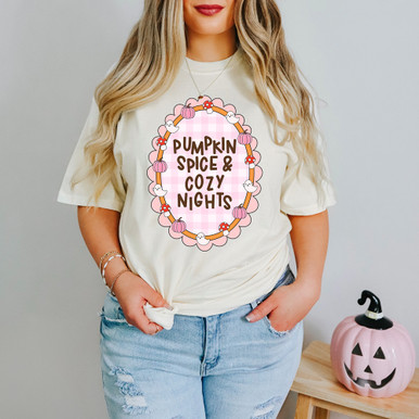 Pumpkin Spice & Cozy Nights Coquette DTF Heat Transfer