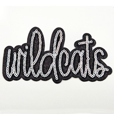 Wildcats Silver Sequin HAT/POCKET Patch