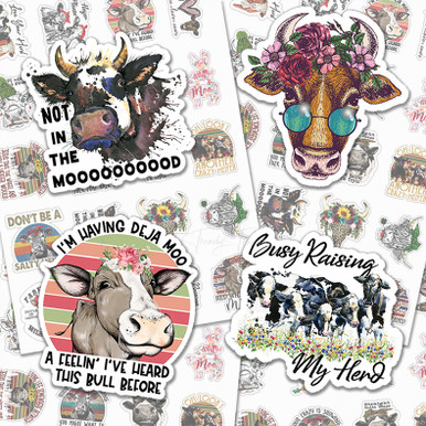Cow Variety Pack Sticker Sheet - Trendy Transfers