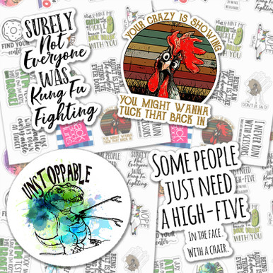 Funny Set 1 Variety Pack Sticker Sheet - Trendy Transfers