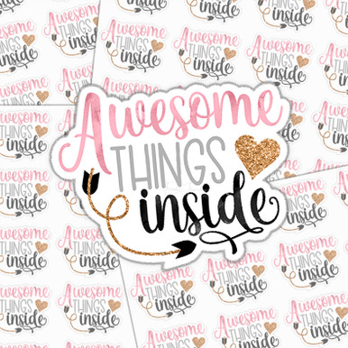 Awesome Things Inside Packaging Sticker Sheet - Trendy Transfers