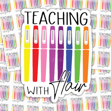 Teaching With Flair Sticker Sheet - Trendy Transfers