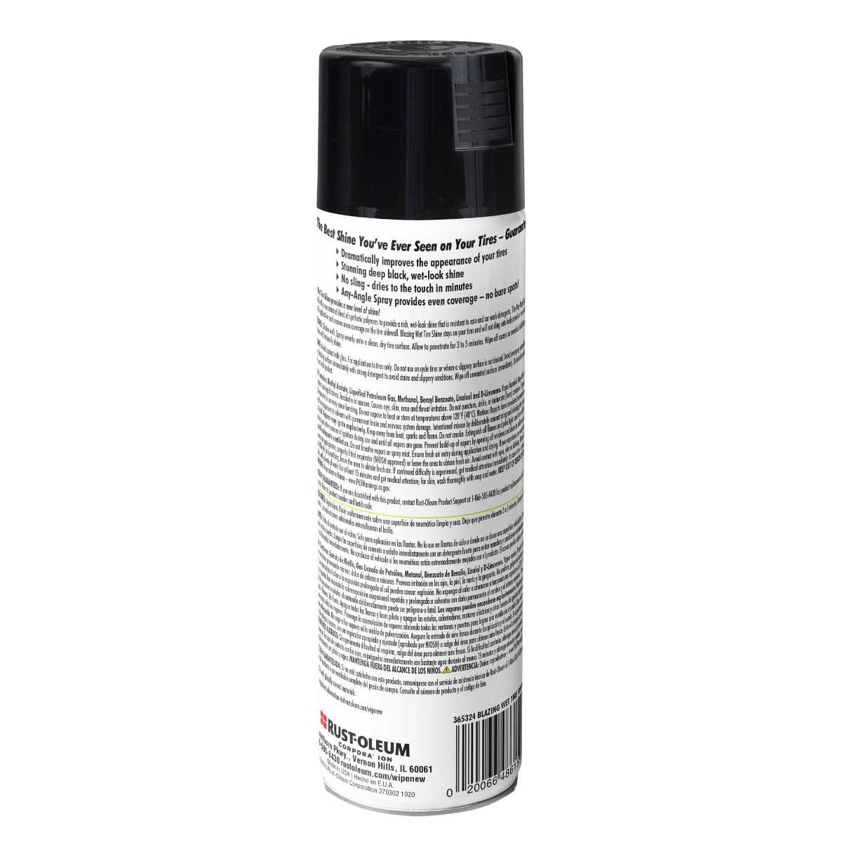 Blazing Wet Tire Shine - Rust-Oleum Wipe New