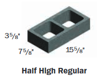 Horizontal Cut Concrete Block 8" W x 4" H x 16" L (4 High/Half High ...
