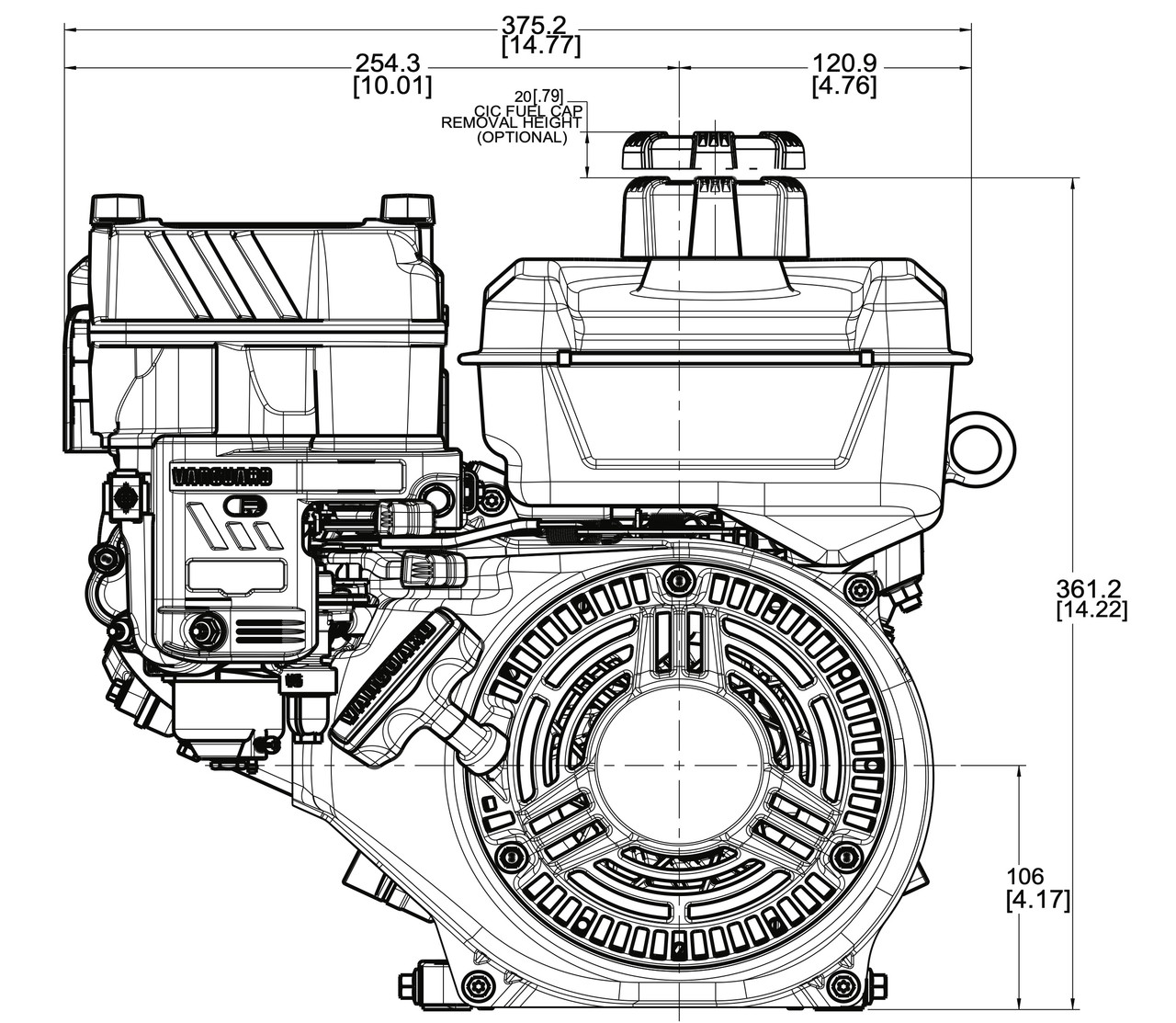 Vanguard 6.5hp Recoil Start Engine - 3/4" shaft