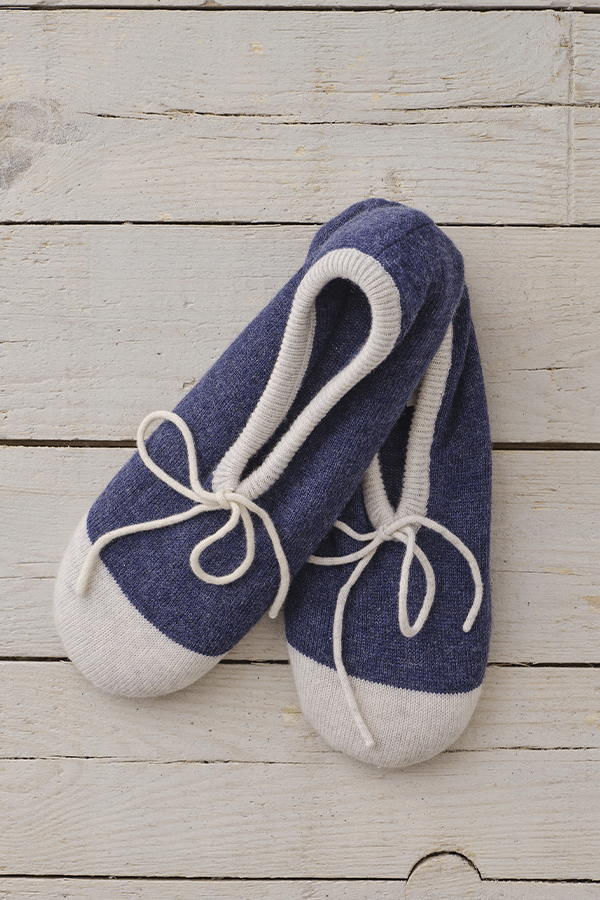 Cashmere Contrast Toe Slippers