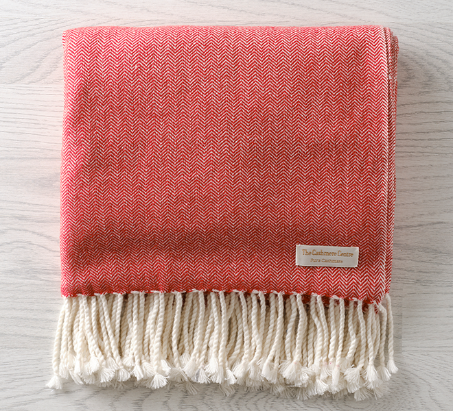 Cashmere Herringbone Throw