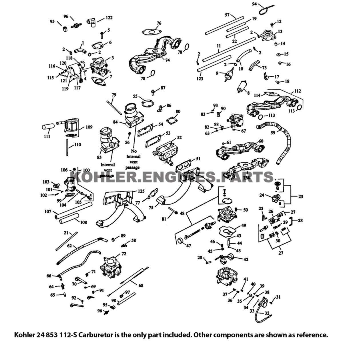 24 853 112-S-A - Kohler Command Pro 27 Ch750 Carburetor 24 853 112-S ...