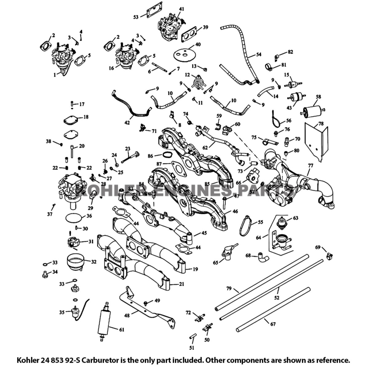 24 853 92-S-A - Kohler Command Pro 25 Cv740 Carburetor 24 853 92-S ...