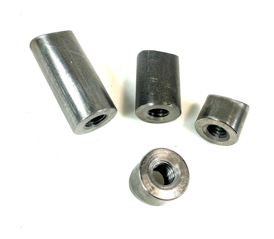 1/4"-20 Weld-In Threaded Bungs – Mild Steel, 3 Sizes
