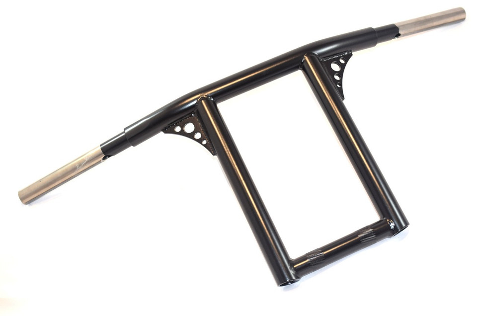 Adjustable t-bar handlebar for dynas and sportster with integral riser