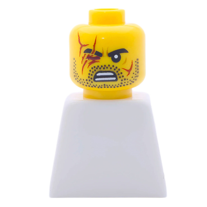 Battle Scarred Face Head - BrickWarriors