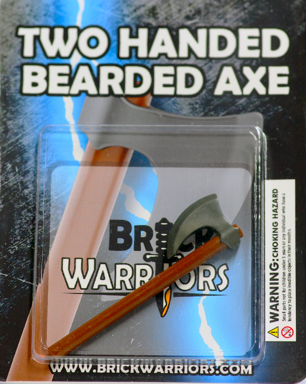 Two Handed Bearded Axe - Steel and Brown - BrickWarriors