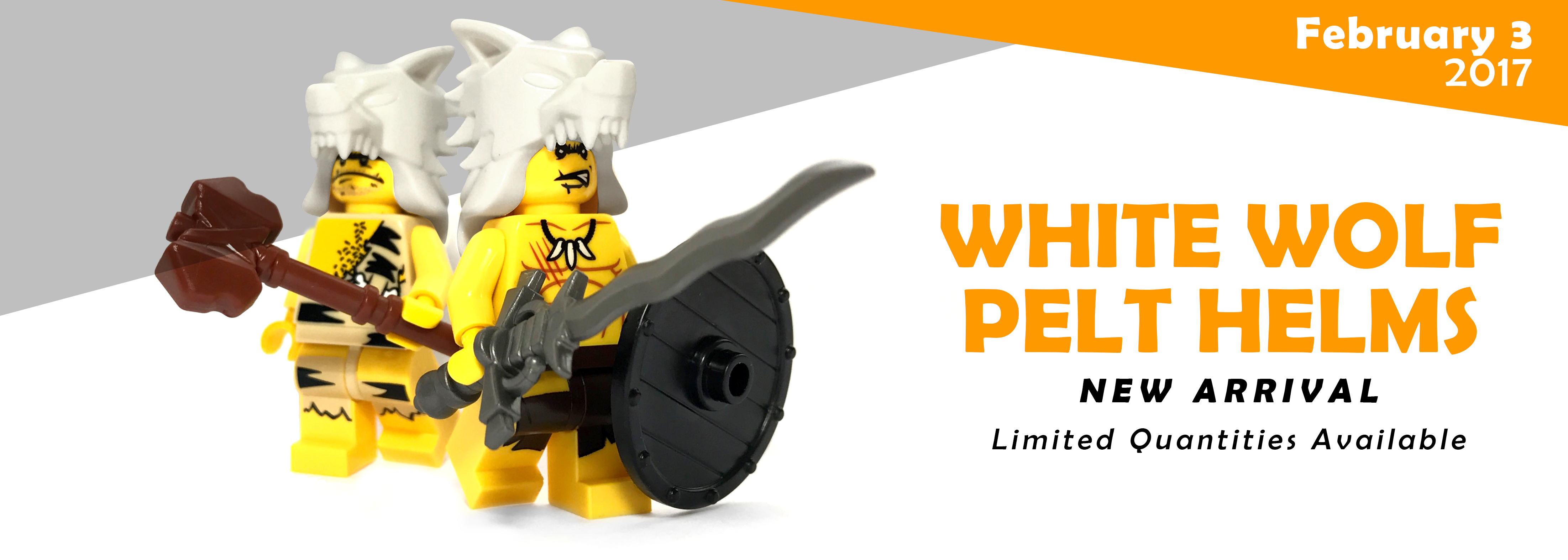 Wolf Pelt Helm Now Available in White! - BrickWarriors