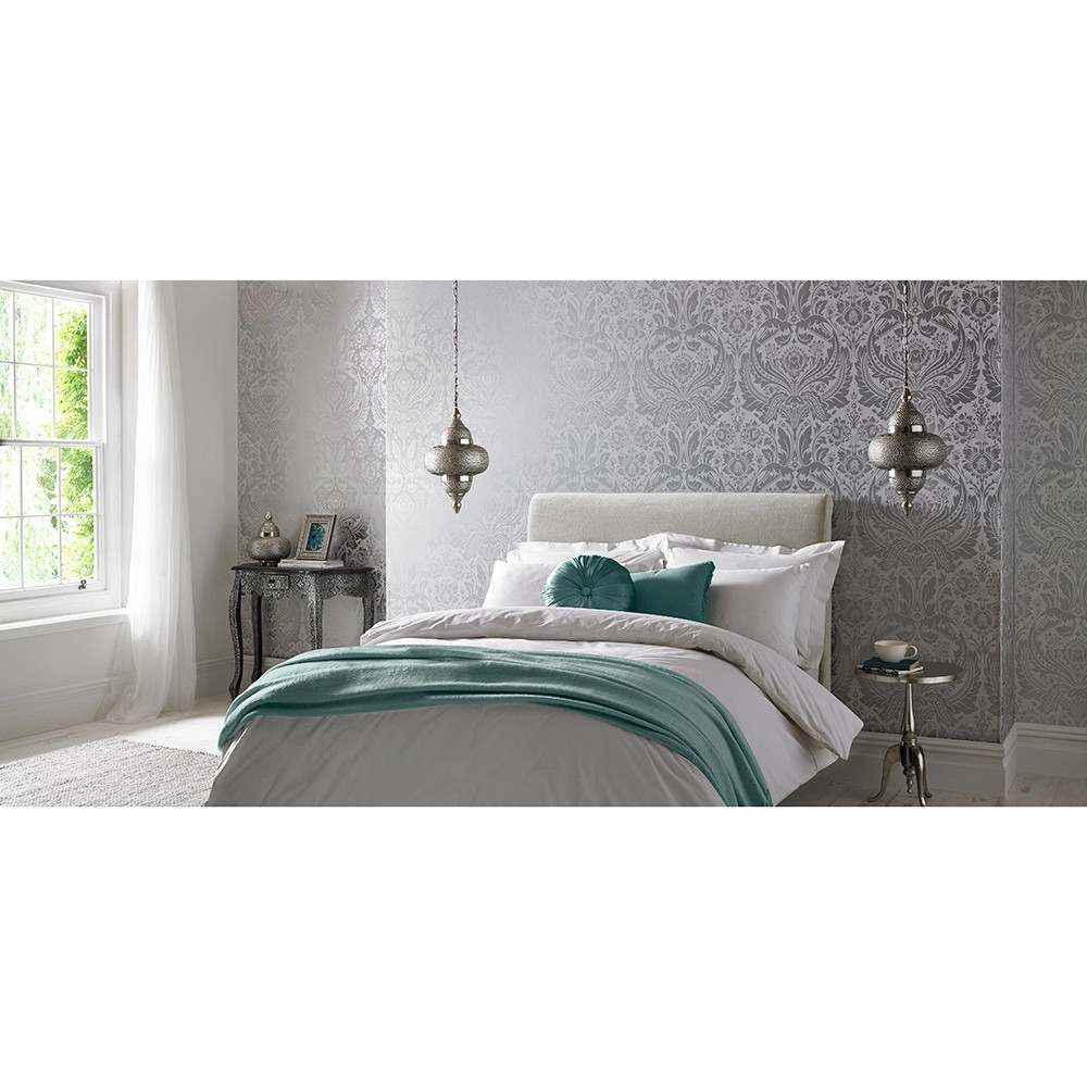 103432 Desire Silver Established Wallpaper by Graham and Brown