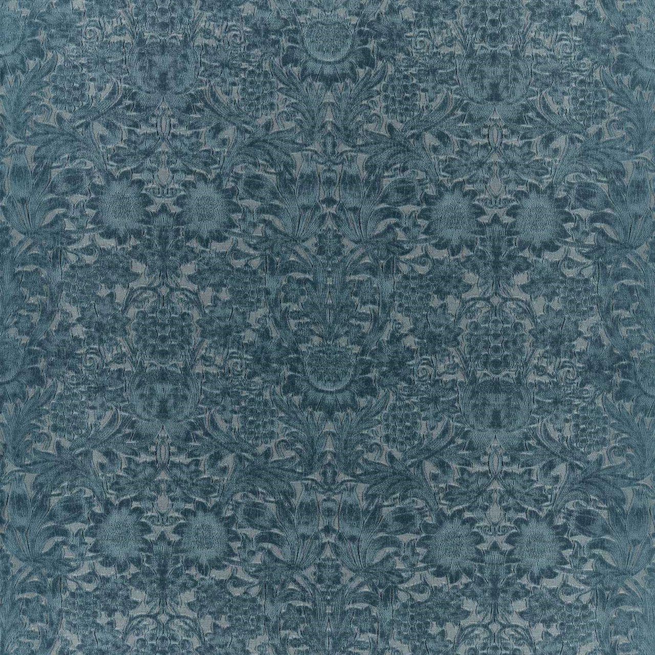 237285 Sunflower Caffoy Velvet Wardle Velvets Webb's Blue Fabric by ...