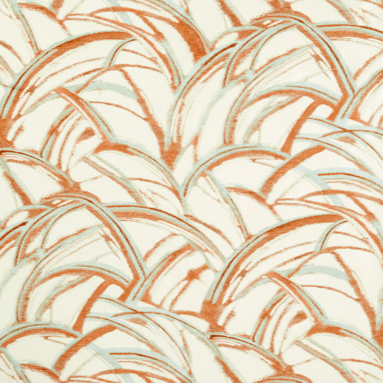 121271 Kimono Kasuri Paprika and Seaglass Fabric by Harlequin | WallpaperSales