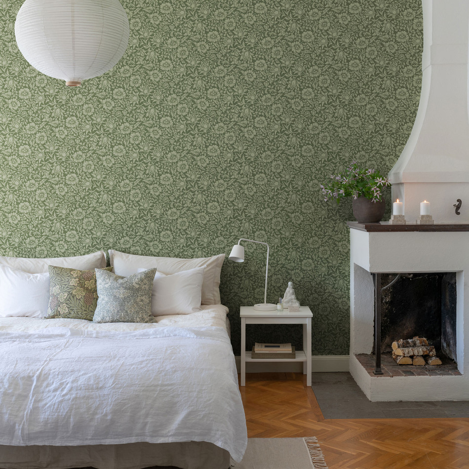 82042 Mallow Hidden Treasures Dark Green Wallpaper By Galerie