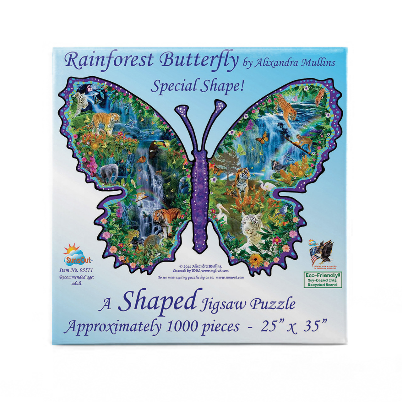 SUNSOUT INC - Rainforest Butterfly - 1000 pc Special Shape Jigsaw ...