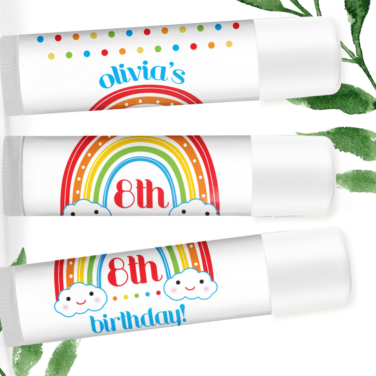 Printable Happy Little Rainbow Birthday Favor Tags (Instant Download)