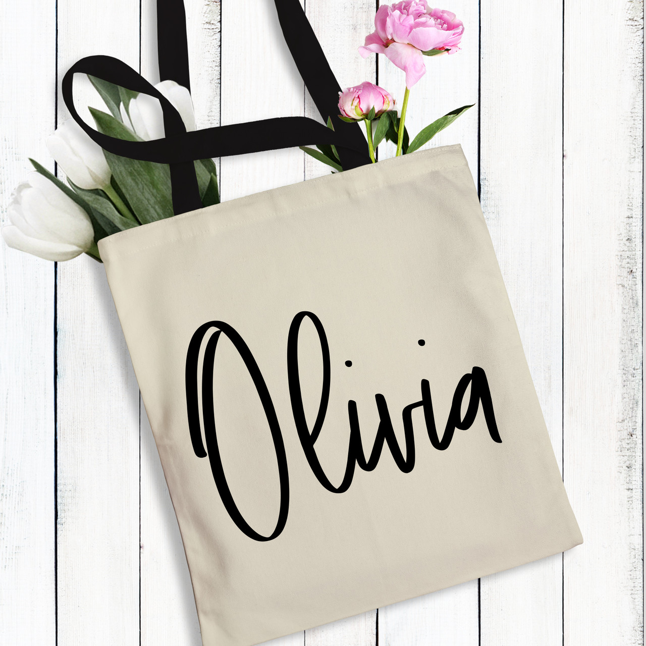 Modern Monogram Personalized Boho Initial Tote Bags