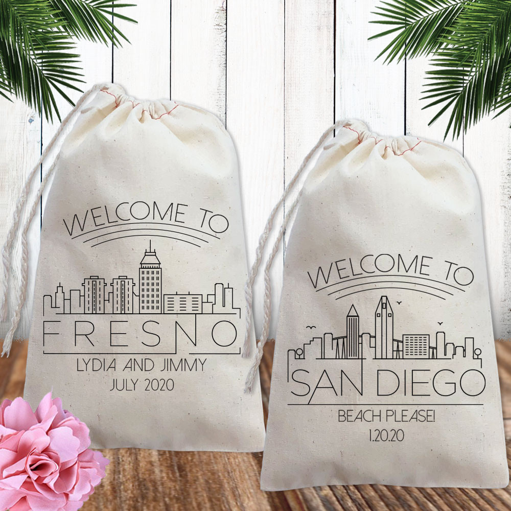 Modern City Skylines Custom Welcome Tote Bags