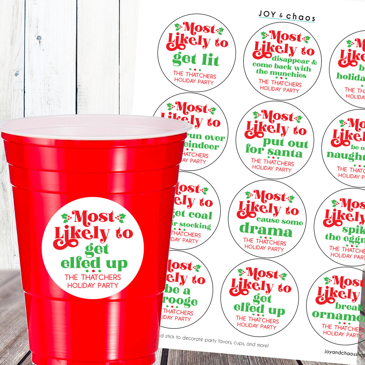Nautical Waterproof Cup + Favor Labels