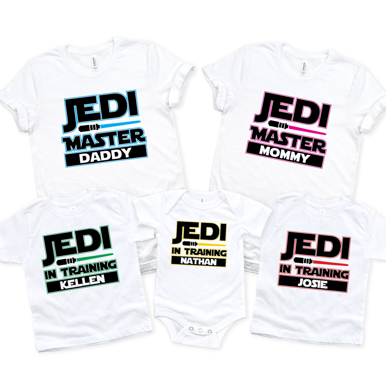 Jedi in Training + Jedi Master Personalized Family Shirts