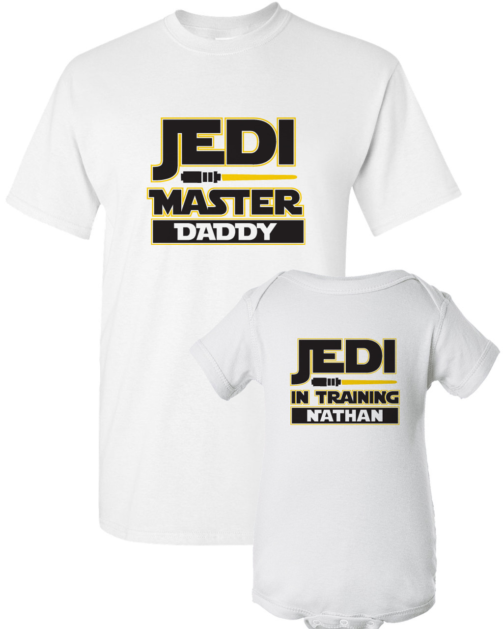 Jedi in Training + Jedi Master Personalized Family Shirts