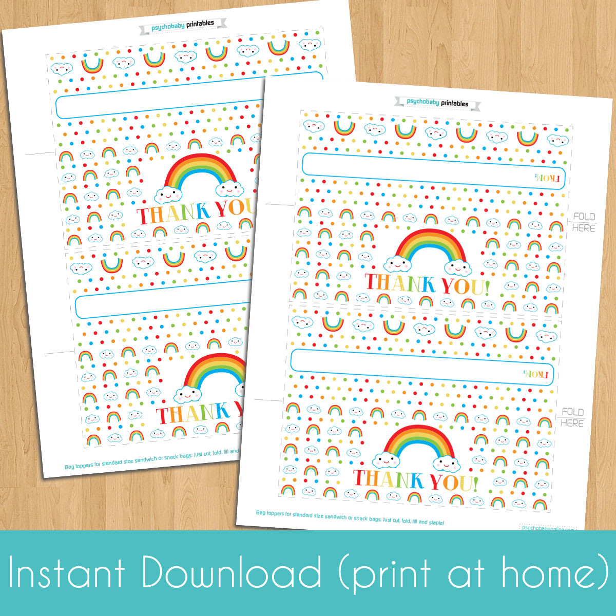 Personalized Happy Little Rainbow Bag Toppers