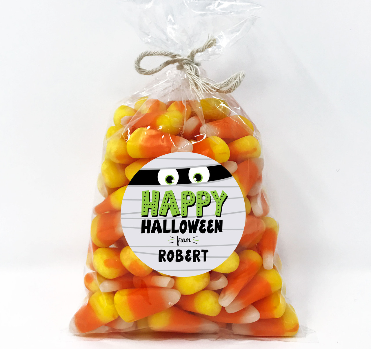 Personalized Mysterious Mummy Halloween Favor Stickers