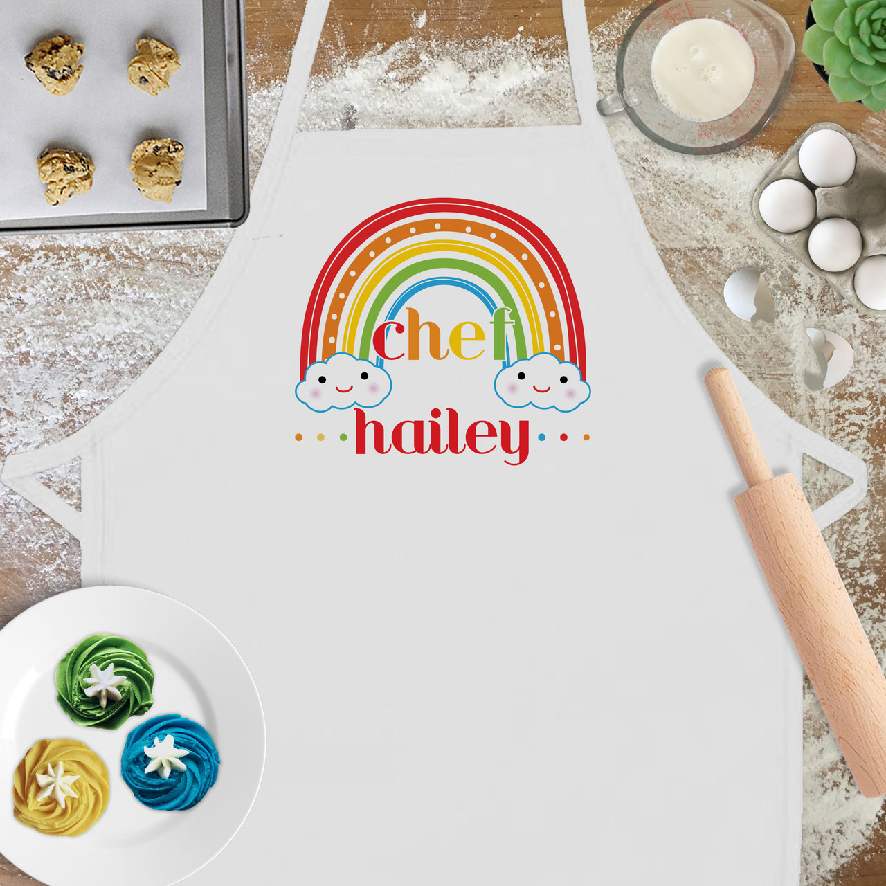 Happy Little Rainbow Personalized Kids Apron