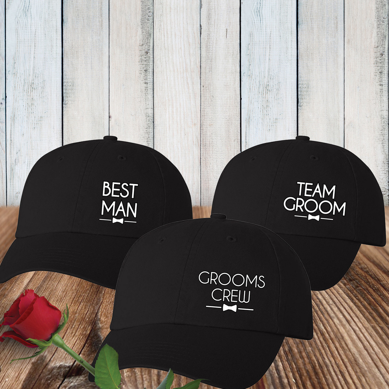 Groom's Crew Baseball Hats for Groomsmen + Bachelor Party