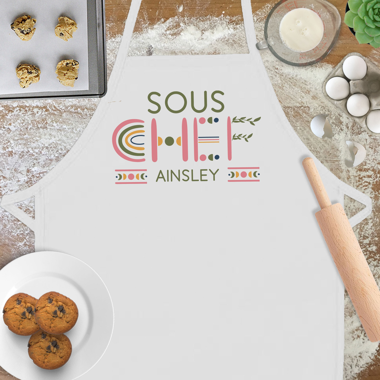 Boho Earth Personalized Aprons for Toddlers, Kids and Adults