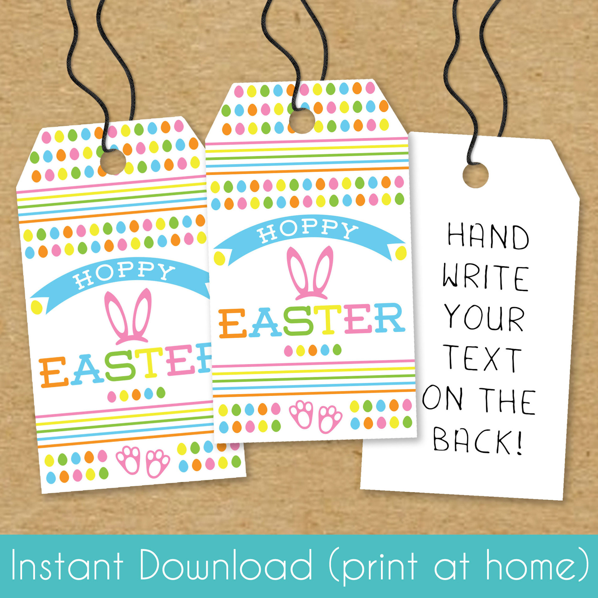 Hoppy Easter Printable Tags (Instant Download)