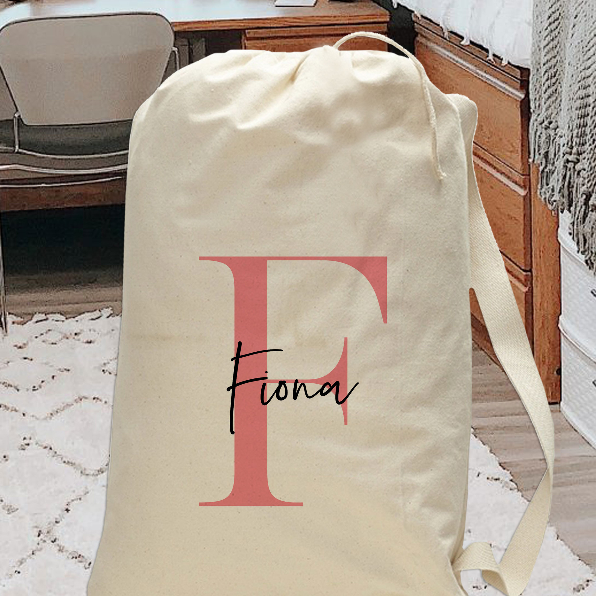 Modern Monogram Personalized Boho Initial Tote Bags