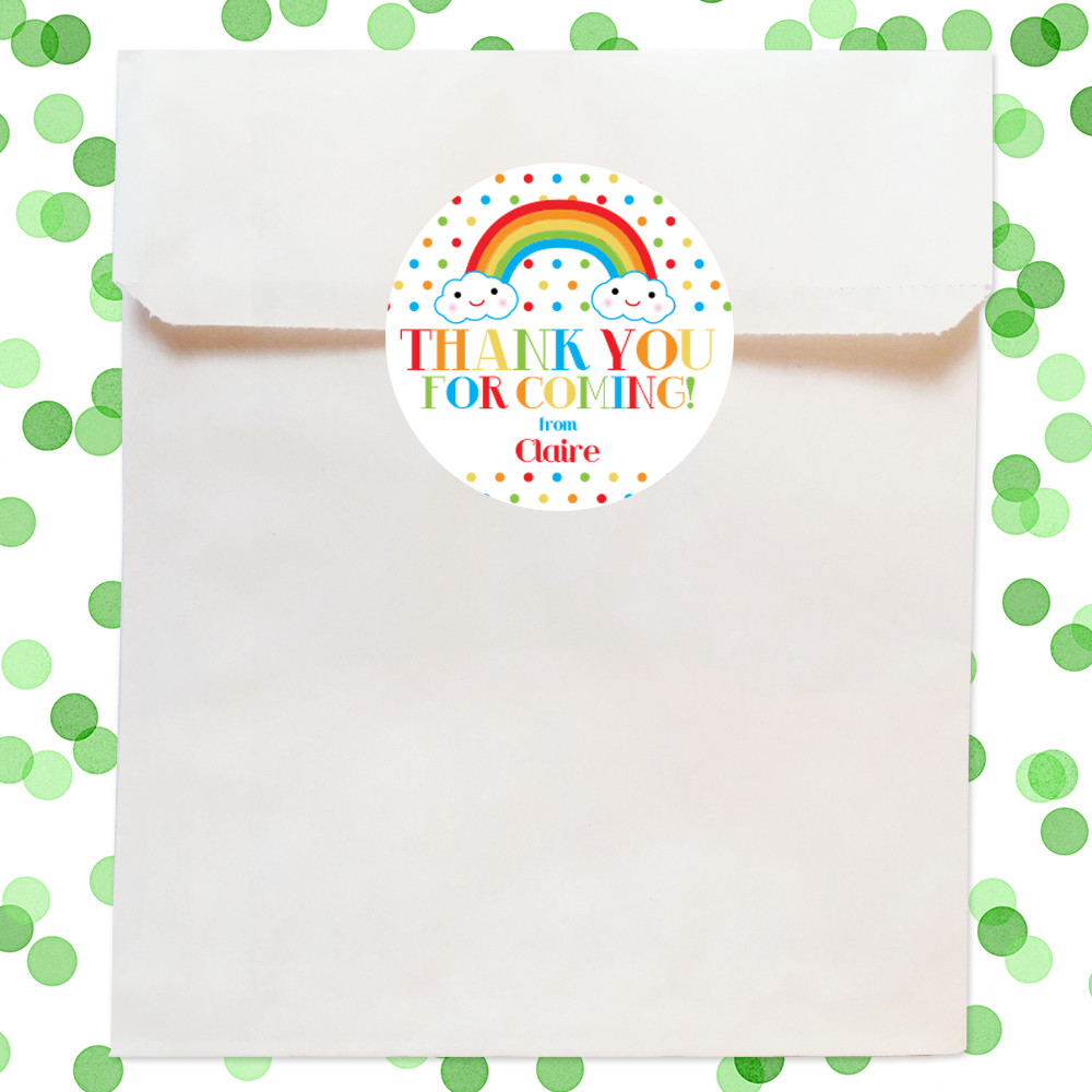 Printable Happy Little Rainbow Birthday Favor Tags (Instant Download)