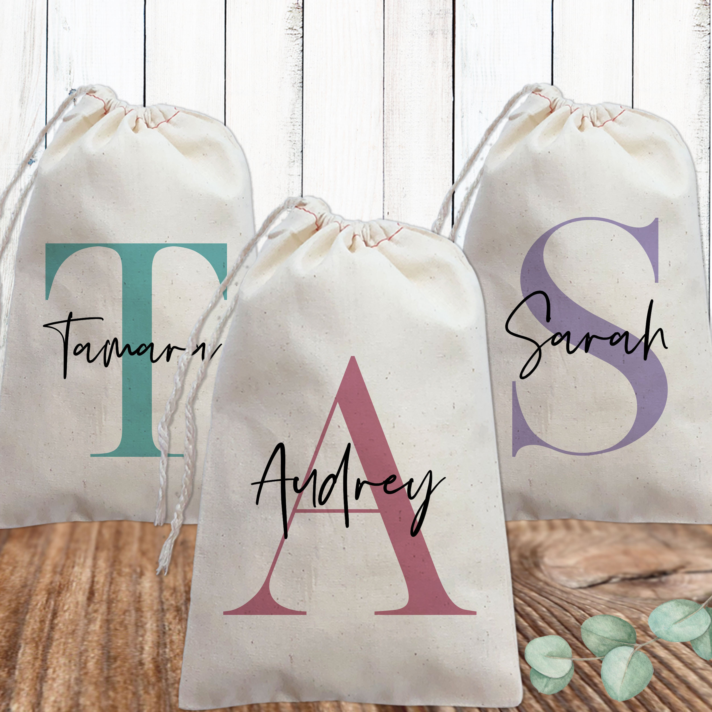 Modern Monogram Personalized Boho Initial Tote Bags