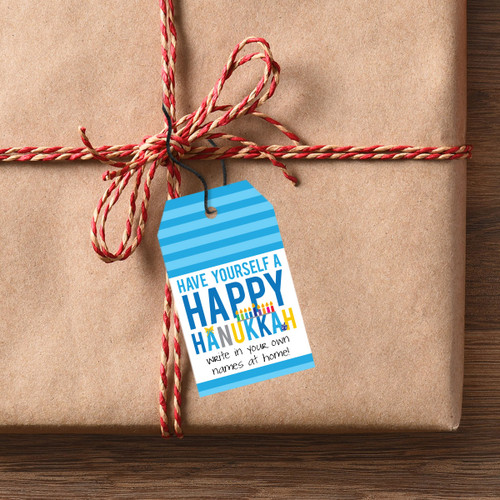 Happy Happy Hanukkah Printable Gift Tags - Instant Download