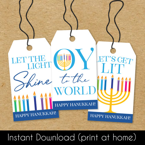8 Nights of Hanukkah Printable Gift Tags (Instant Download)