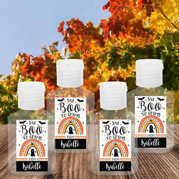 Say Boo To Germs Halloween Hand Sanitizer Labels & Bottles