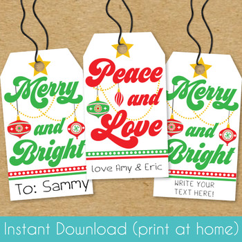 Retro Christmas Printable Gift Tags